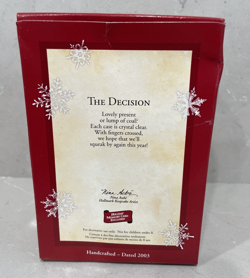 Hallmark Keepsake The Decision Ornament 2003 Santa Claus NIB | eBay