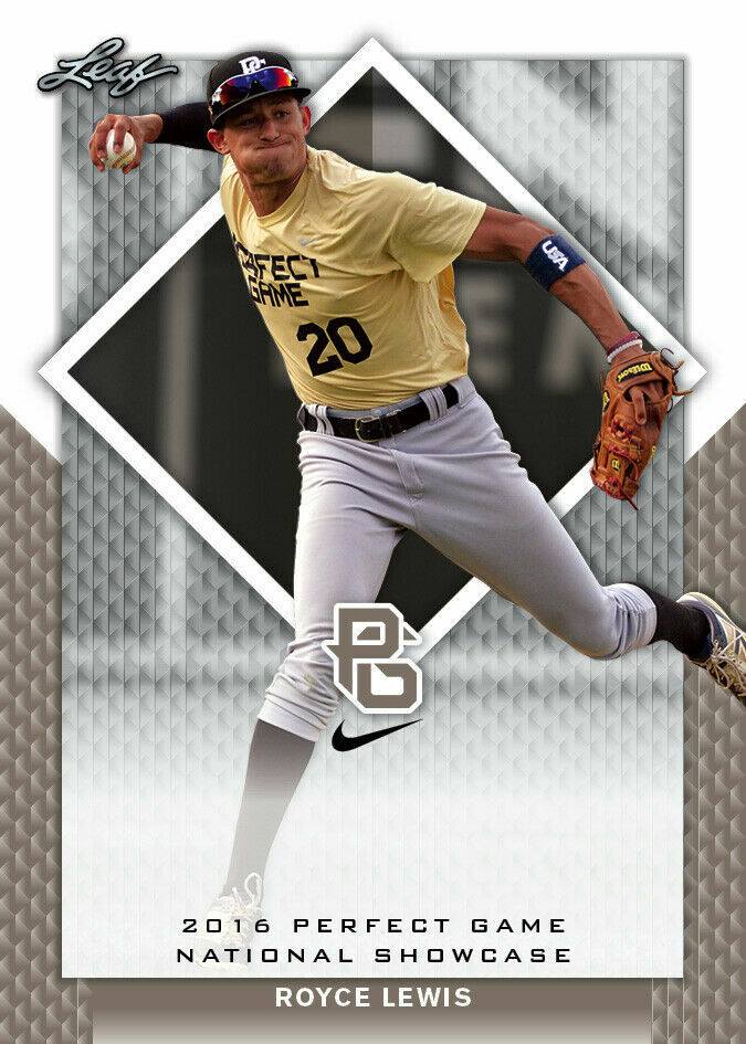 ROYCE LEWIS 2016 LEAF "PERFECT GAME" SHOWCASE ALL-AMERICAN ROOKIE CARD ...