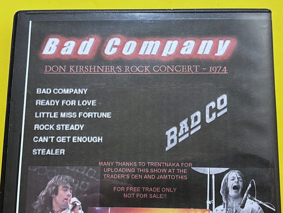 "BAD COMPANY 1974" DVD ~ LIVE OCTOBER 12, 1974 LONG BEACH, CA PRO-SHOT ...