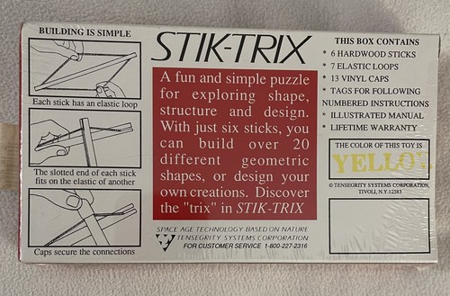 Vintage STIK-TRIX Construction Puzzle For 8y/o Adult Tensegrity Systems ...