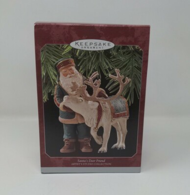 Hallmark Keepsake 1998 Santa's Deer Friend Artist's Studio Collection ...