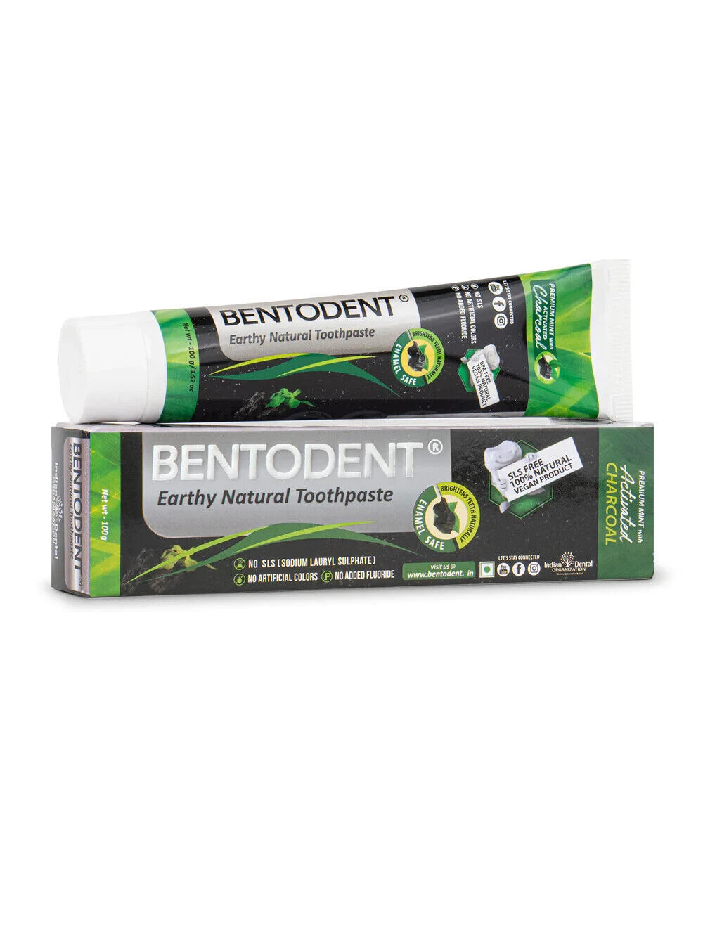 bentodent Charcoal Pack Natural Teeth Whitening Toothpaste (200 g, Pack ...