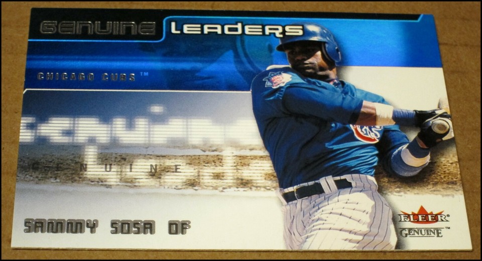 2002 Fleer Genuine Genuine Leaders Sammy Sosa Insert Card #GL1 Chicago ...