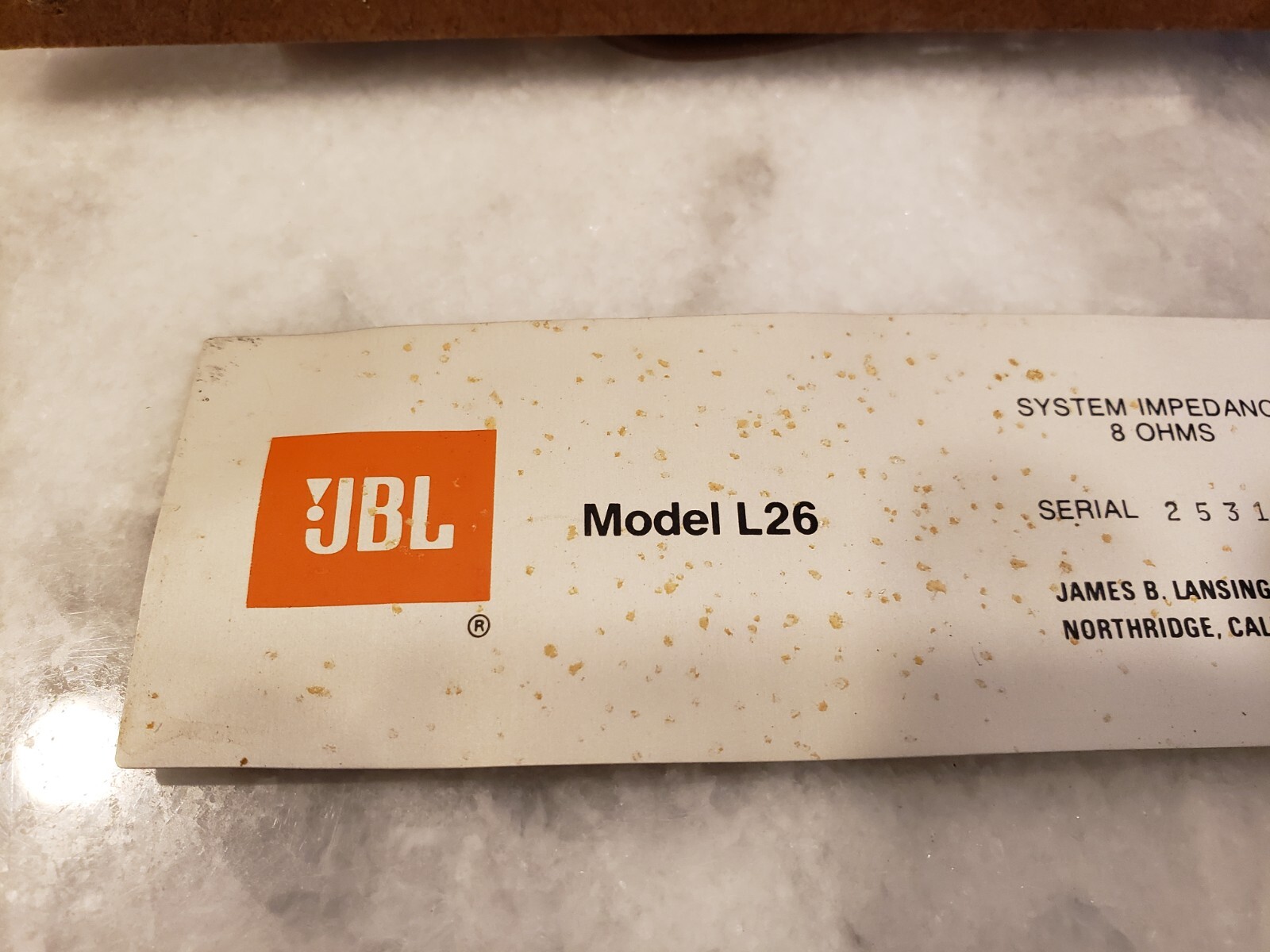 JBL L26 Crossover Lpad Foil Emblem Screws Single See Pics | eBay