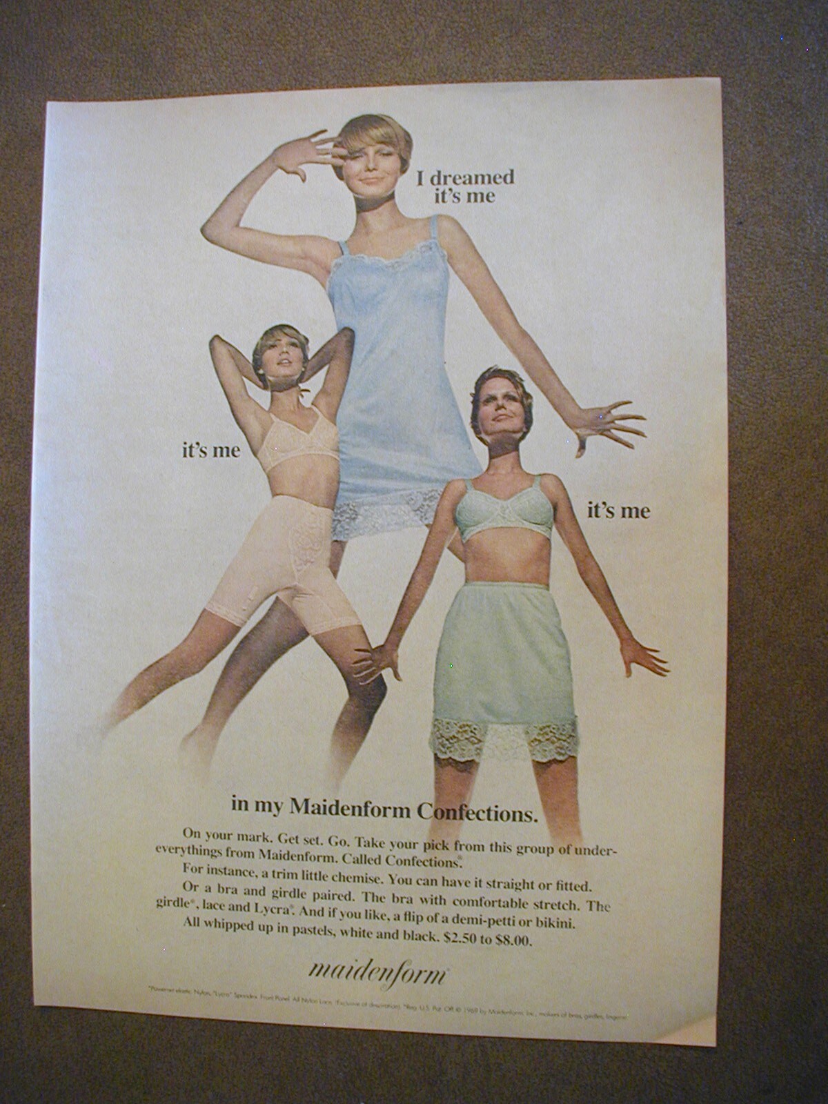 1969 Maidenform Bras I Dreamed Its Me Its Me Its Me Vintage Print Ad