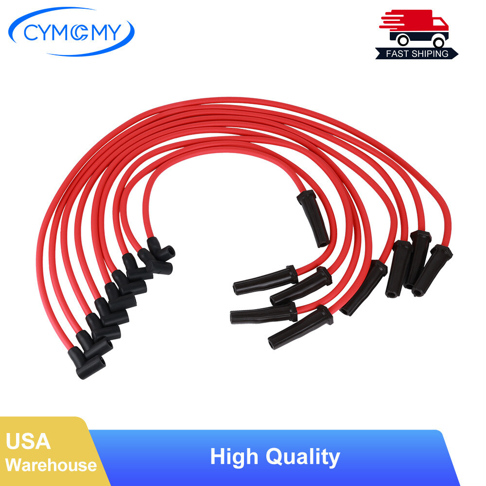 HEI Spark Plug Wires Set 90 to Straight For Chevy SBC BBC 350 383 400 ...