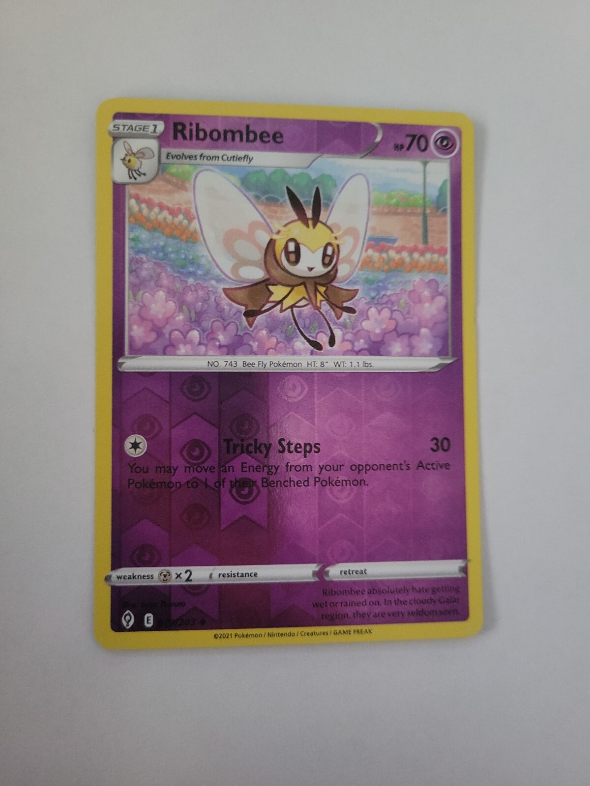 Pokémon TCG Ribombee Evolving Skies 079/203 Reverse Holo Uncommon ...