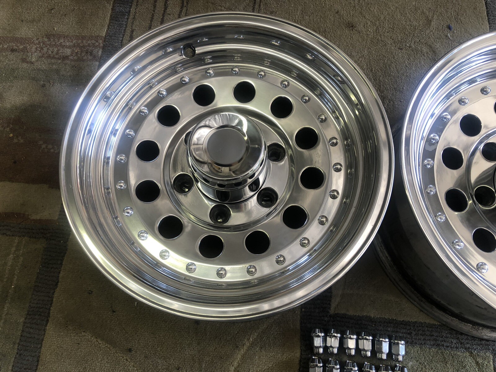 PAIR 15x7 Aluminum KMC Modular Wheels 6x5.5 Bolt Pattern Lug Truck ...