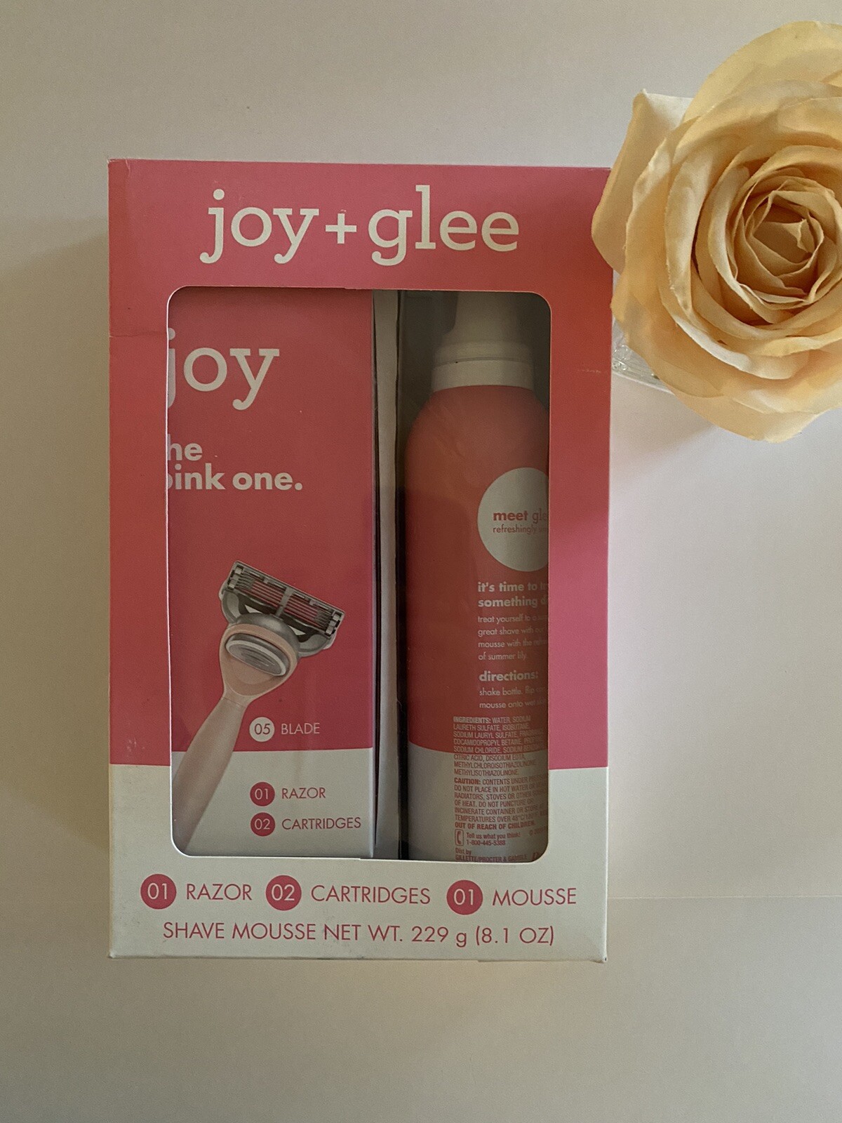 Joy + Glee Gillette Pink Shave Set Includes 1 Razor Handle 2 Cartridges ...