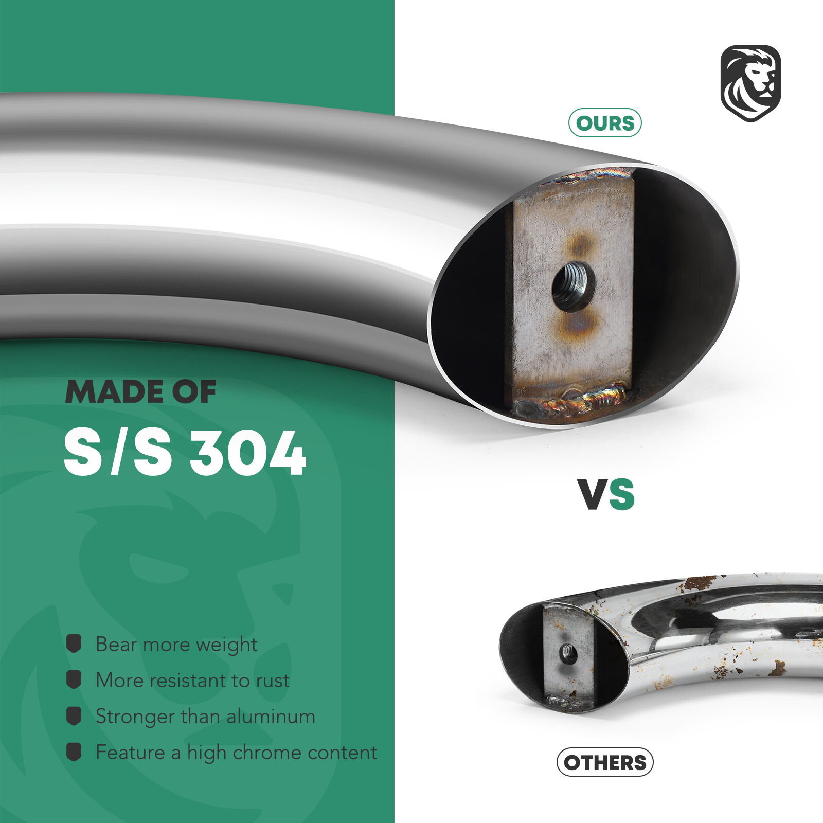 4" Chrome S/S 304 Oval Side Step Bars for Chevy Silverado 1500 GMC ...