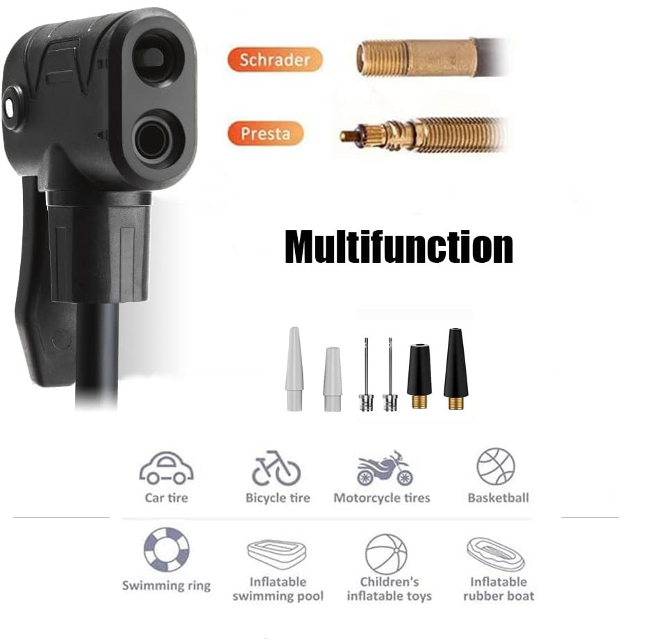 Bike Floor Pump Bike Pump High Pressure 160 PSI,Bicycle Pump with Pump ...