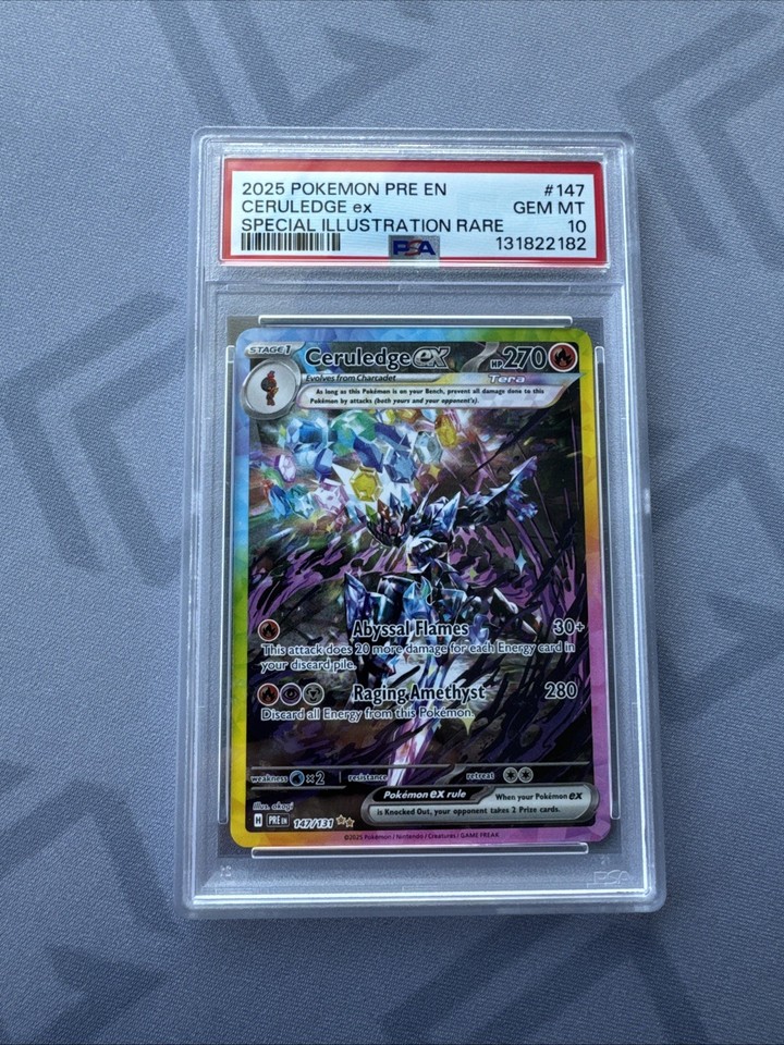 Pokemon 2025 Ceruledge ex 147/131 SIR Prismatic Evolutions GEM MINT PSA ...