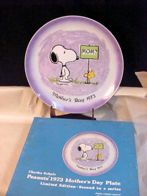 Vintage Snoopy Peanuts 1973 Mother's Day Collector Plate Schmid Second ...