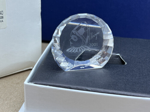 Swarovski Crystal Paperweight Plaque Pierrot 1 5/8in Ø. Boxed + Top ...