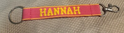 New Hannah Personalized Keychain Pink and Yellow | eBay