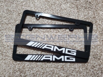 AMG License Plate Frame mercedes benz - Pair | eBay