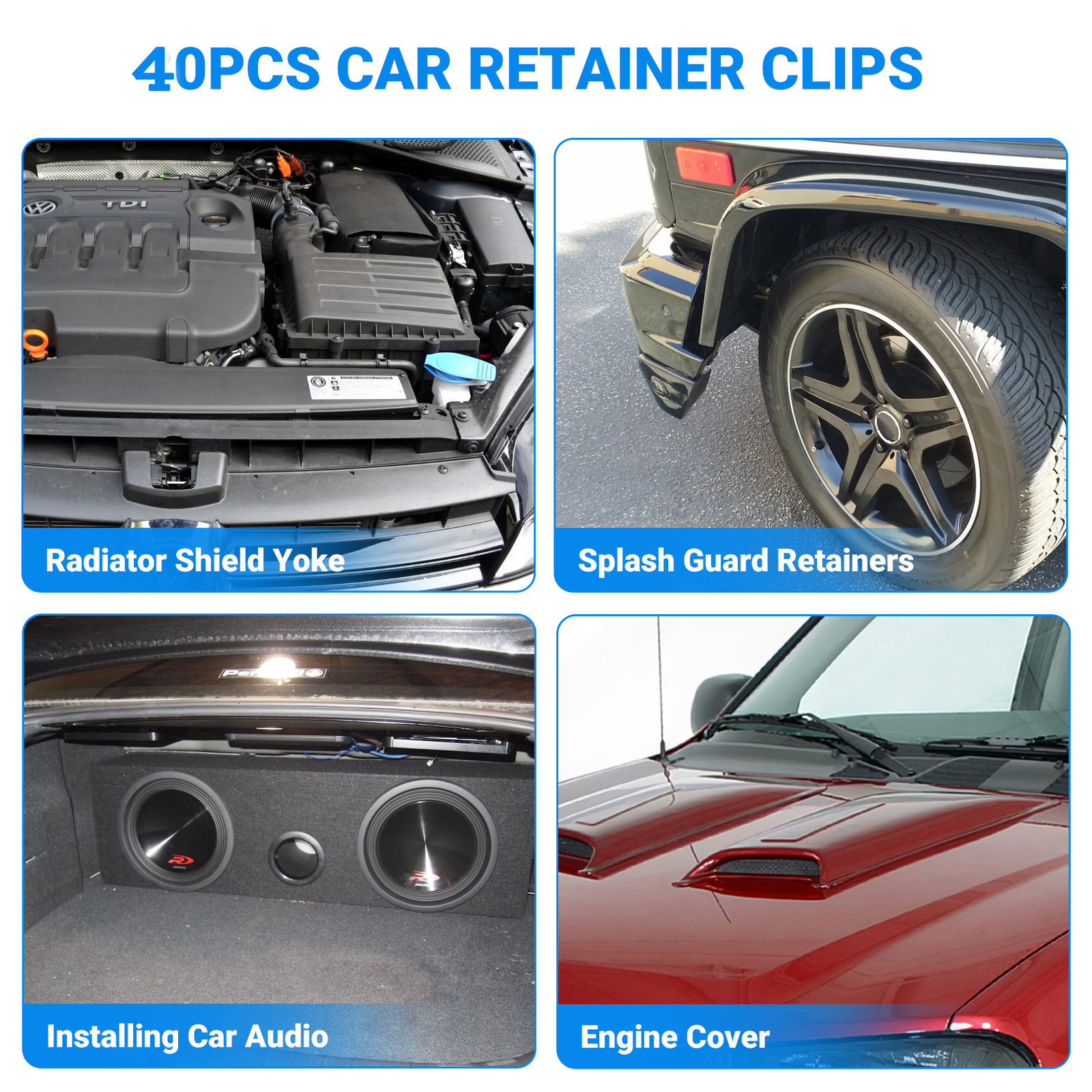 40X Car Body Rivet Push Pin Bumper Fender Retainer Trim Moulding Clips ...