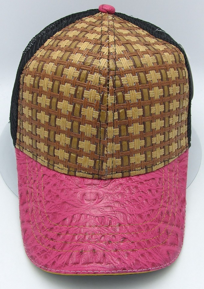 NWT Straw Mesh Trucker Hat Baseball Cap Snapback Adjustable Faux ...