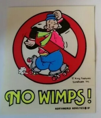 VINTAGE 80's NO WIMPS RETRO ROLLERS SKATEBOARD STICKER | eBay
