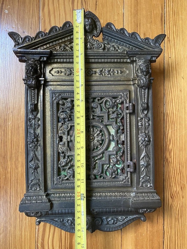 Antique Renaissance Style Wall Safe Bronze Wall Mount Cabinet Lock Box ...