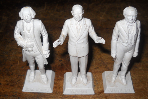 9 LOT RARE VINTAGE LOUIS MARX PRESIDENT STATUES LINCOLN ADAMS TRUMAN ...