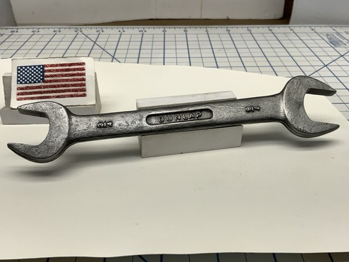 DUNLAP Open End Wrench, 3/4 X 7/8, "V", Plain Finish, Late 1930's-40's ...
