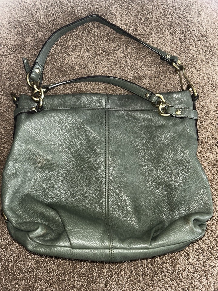 Coach Brooke F17165 Olive GreenPebbled Leather Hobo Handbag Purse ...