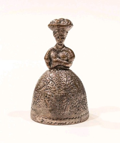 Vintage Bronze Brass Bell Lady Woman Caribbean Island Farm Fruit Basket ...