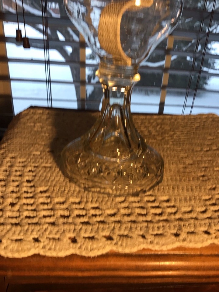 Antique 17” Teardrop Font Fancy Base Glass Oil Lamp With Wick | eBay