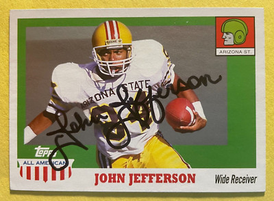 SIGNED JOHN JEFFERSON 2005 TOPPS ALL AMERICAN AUTO FOOTBALL CARD ...