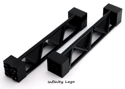 2 LEGO Black Type 1 Support 2x2x10 Triangular Vertical 3 Posts Girder ...