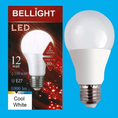 12x 12W LED GLS A60 ES Edison E27 4000K Cool White Lamp Light Bulb ...
