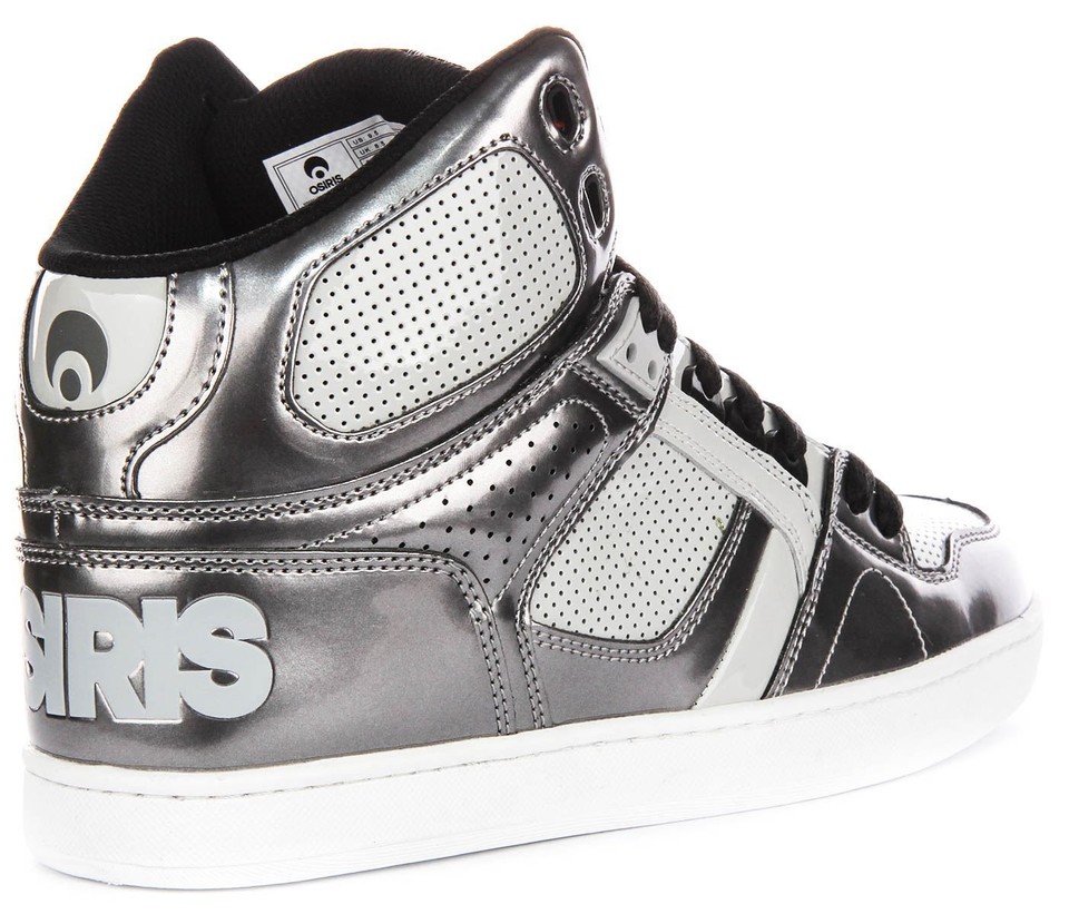 Osiris Nyc 83 CLK Supported Heel Midtop Skate Mens Trainer Silver UK 6 ...