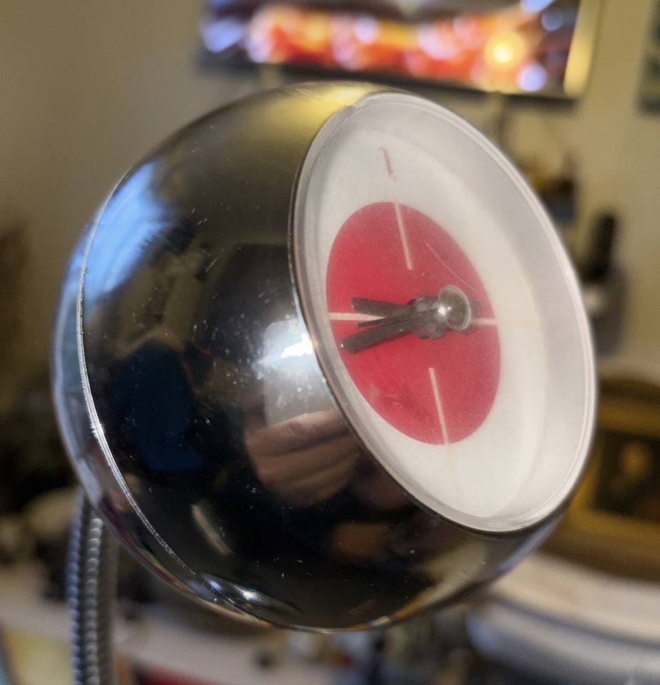 Funky Space Age Clock Eyeball Flexible Design Retro Vintage in good ...