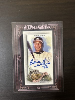 Bernie Williams 2022 Topps Allen & Ginter Mini Framed Autograph Black ...