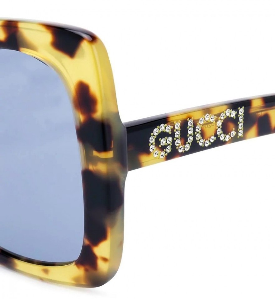 Gucci GG0418S 004 Light Havana with Smoke Lens Sunglasses Sonnenbrille ...