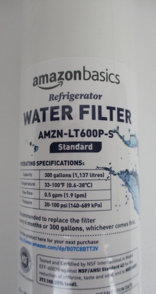 Amazon Basics Replacement LT600P-S Refrigerator Water Filter Standard ...