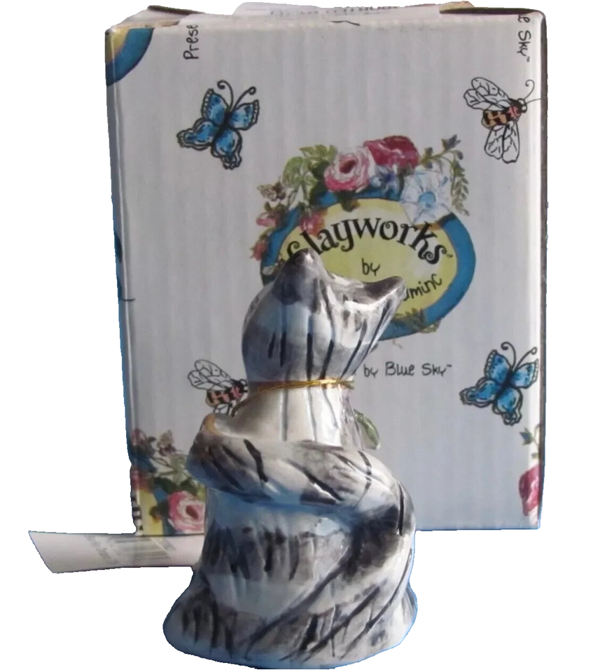 Blue Sky Clayworks Kitten Candle Snuffer Cat w/Rose Heather Goldminc 2000 NIB | eBay