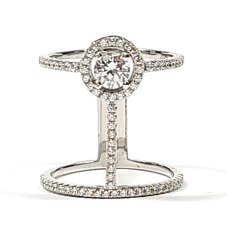 Sterling Silver Cubic Zirconia Double Band Extended Ring Size 8 3/4 | eBay