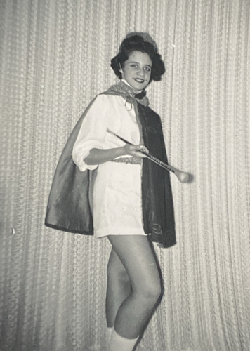 1955 Girl in Costume Majorette Holding Baton Cape Hat Original Real ...