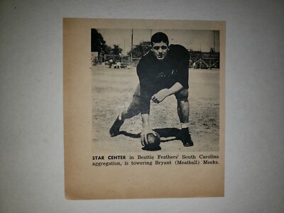 Bryant Meeks University South Carolina 1947 S&S Football Pictorial CO ...