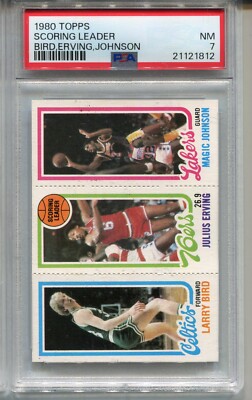 1980 Topps Basketball Larry Bird Magic Johnson Rookie Card PSA 7 Nr ...