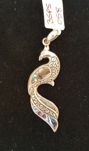 Peacock Pendant Sterling Silver & Shell | eBay