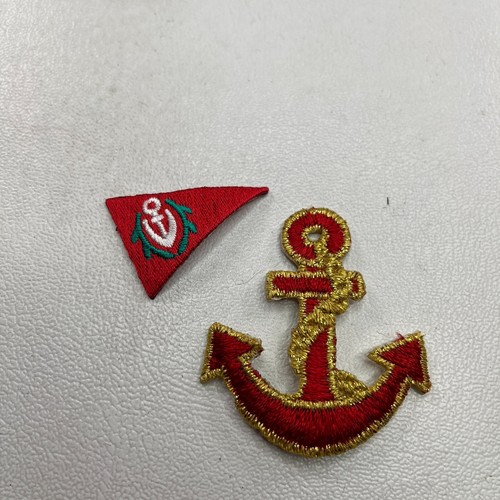 2 Patches RED ANCHOR AND MARINE FLAG Patch T072 | eBay