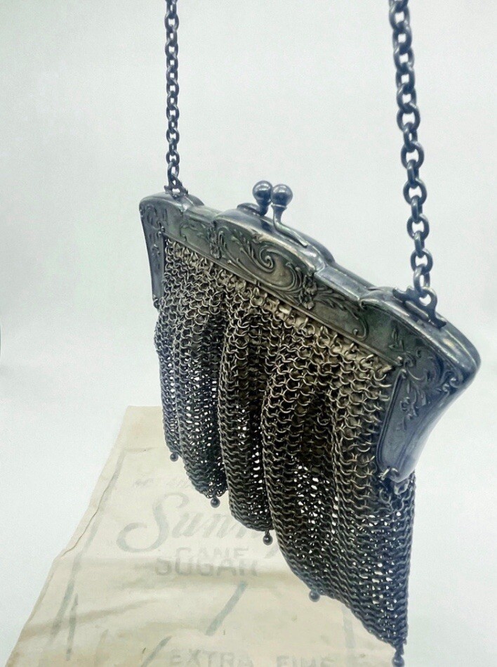 Antique German Engraved Chainmail Mesh Purse | eBay