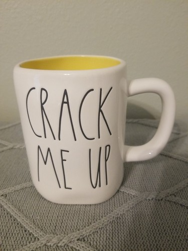 Crack Me Up Rae Dunn by Magenta White Coffee Mug Tea Cup Yellow ...