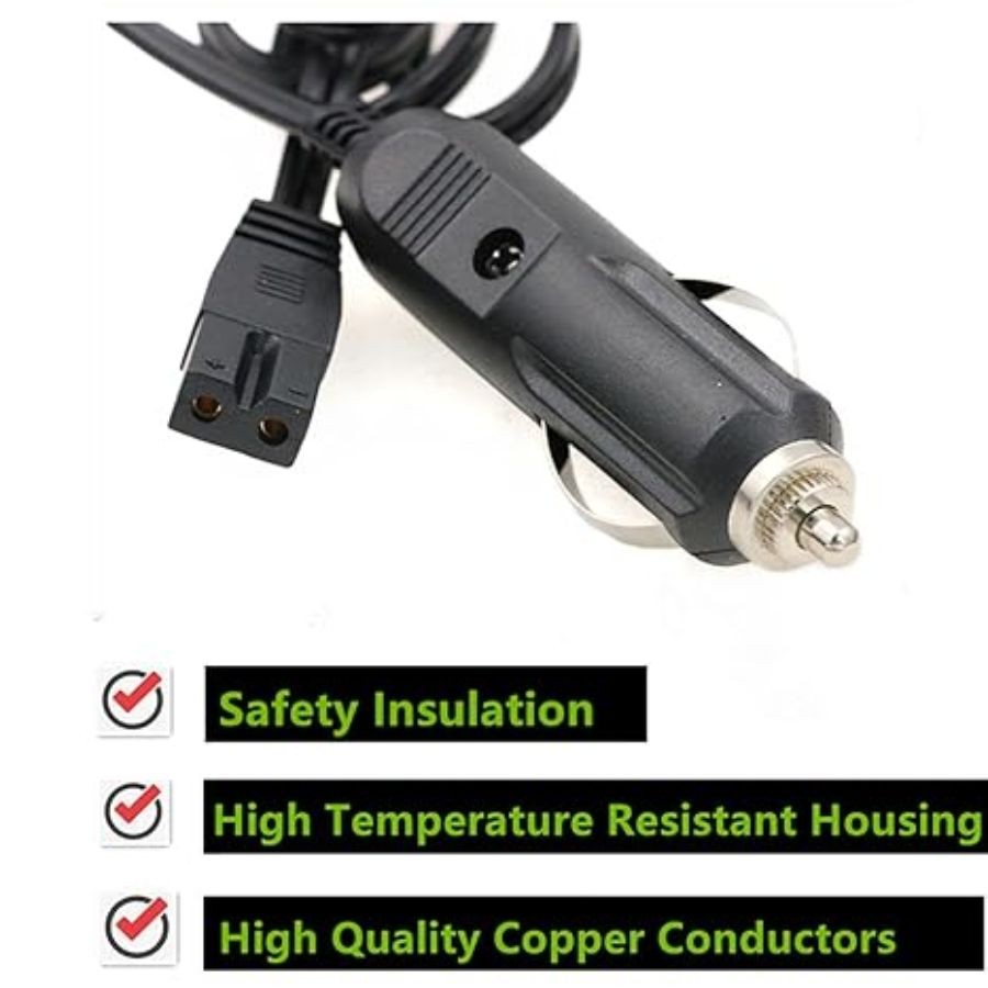 12V DC Cigarette Lighter Cable 2 Pin Lead Cable Plug Car Cool Box Mini ...