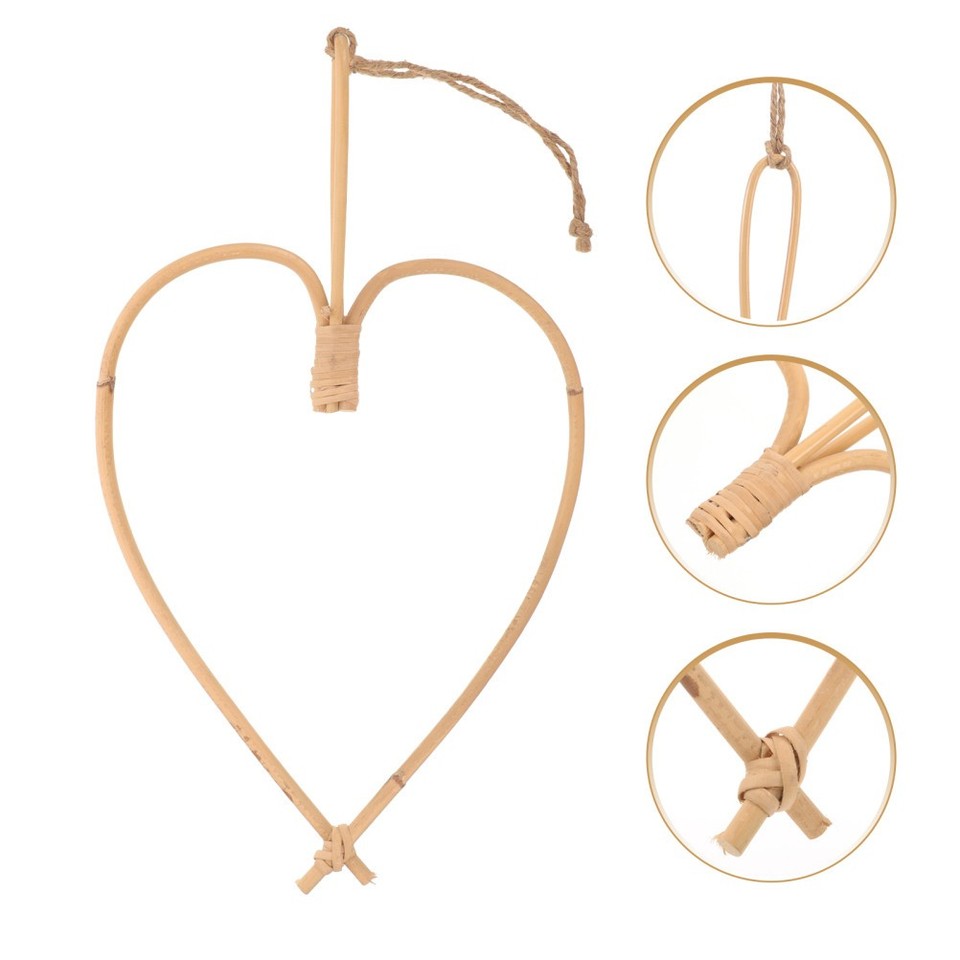 Living Room Decor Heart Hanging Ornaments Decorative Shape Rattan Vine ...
