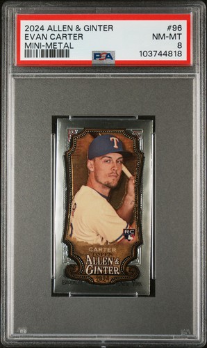 2024 TOPPS ALLEN & GINTER MINI-METAL #96 EVAN CARTER ROOKIE RC PSA 8 | eBay