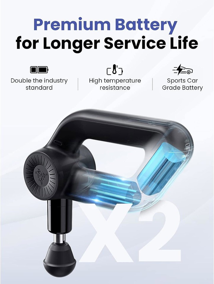 D6 PRO Deep Tissue Massage Gun 16mm Deep Percussion Muscle Athletes BOB ...